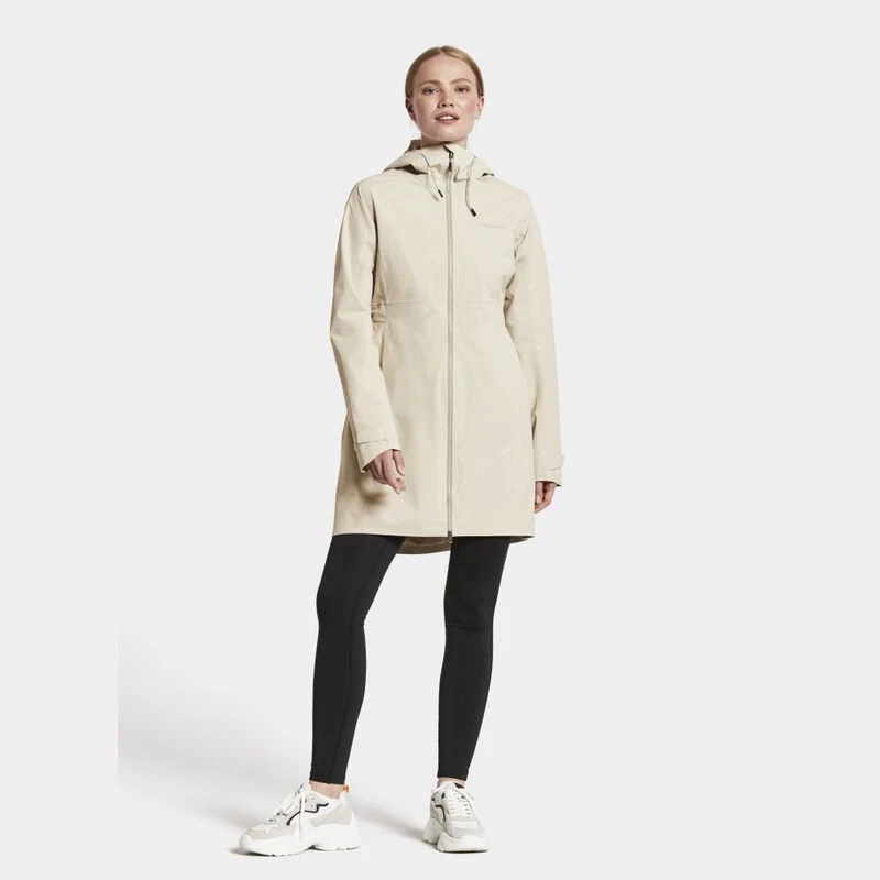 Didriksons Womens Bea Waterproof Parka (Light Beige) | Sportpursuit.co