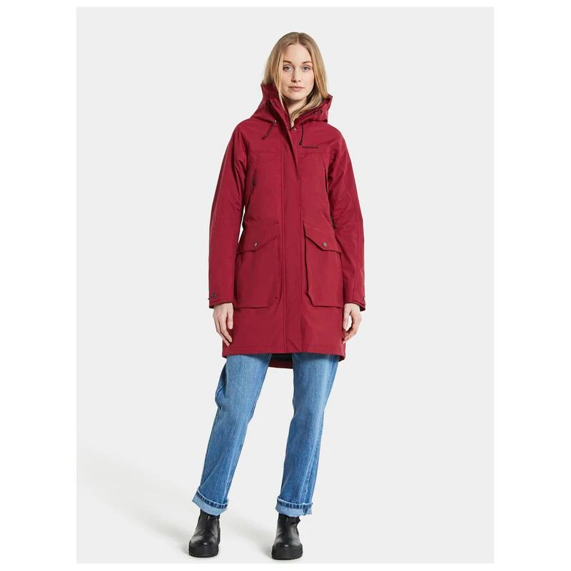 Didriksons Womens Thelma Parka (Ruby Red) | Sportpursuit.com