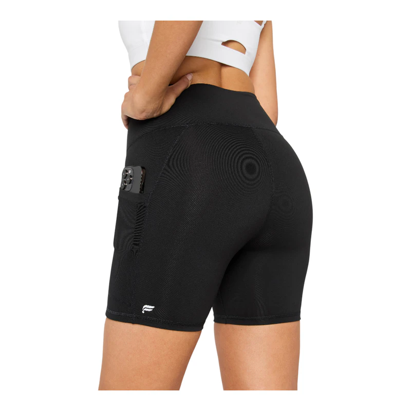 Fabletics Womens On The Go 6 Tight Shorts (Black) | Sportpursuit.com