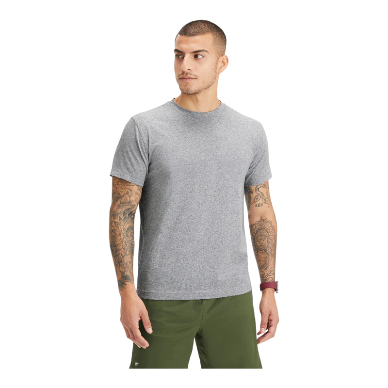 Fabletics Mens The 24 7 Tee Short-Sleeve T-Shirt (Grey) | Sportpursuit