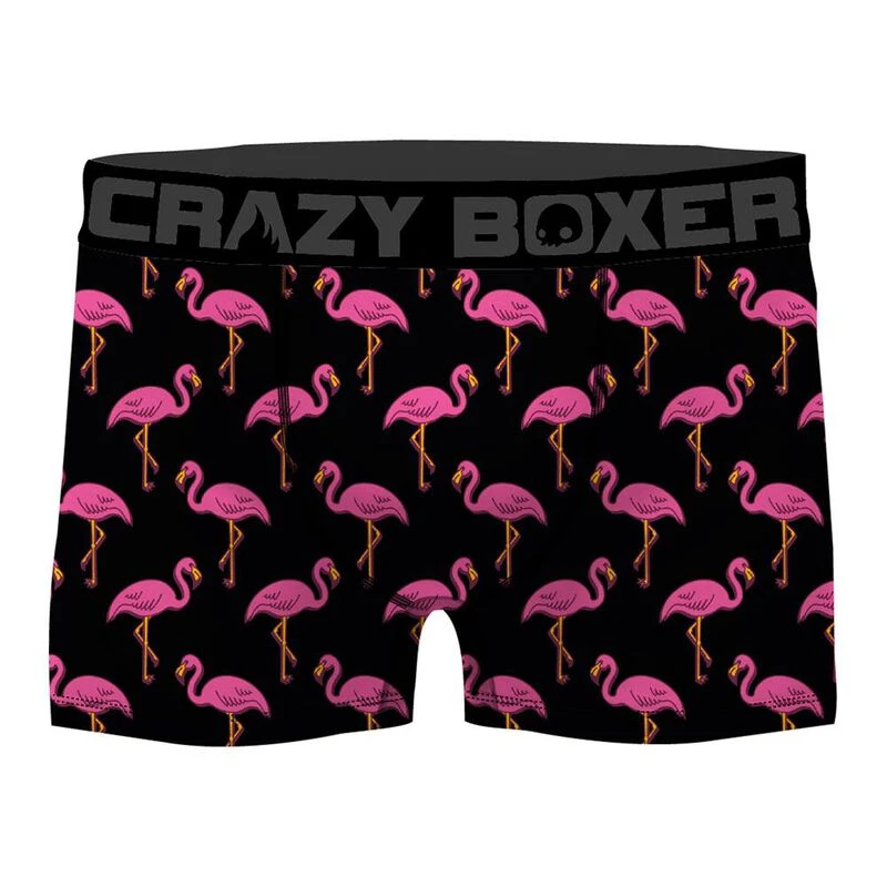 Crazy Boxer Mens Gots Flamingo Underwear (Black/Pink) | Sportpursuit.c