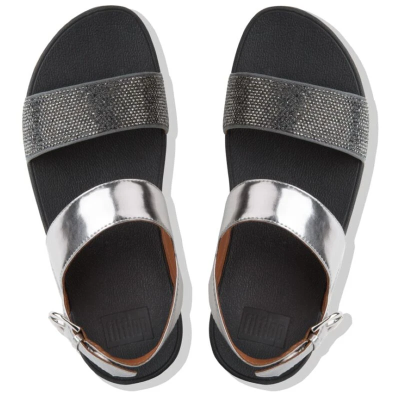 FitFlop Womens Crystal TM II Backstrap Sandals (Pewter) | Sportpursuit