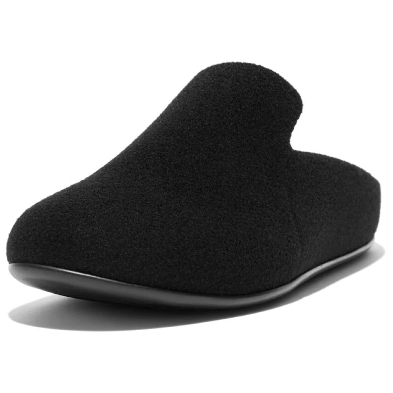Fitflop Womens Chrissie Ii Haus Felt Slippers (All Black) | Sportpursu