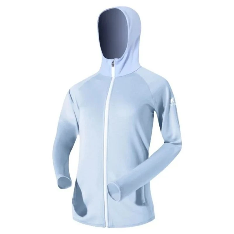 Fjork Merino Womens Ultra 300 with hood Jacket (Blue Aletsch) | Sportp