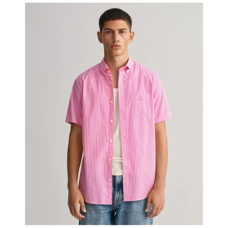 Gant Chemise Broadcloth Stripe Homme (Rose) | privatesportshop.fr