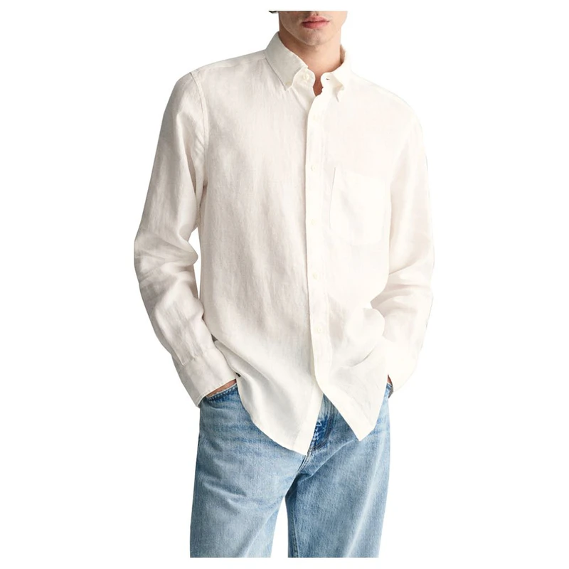 Gant Chemise Regular Linen Homme (Blanc) | privatesportshop.fr