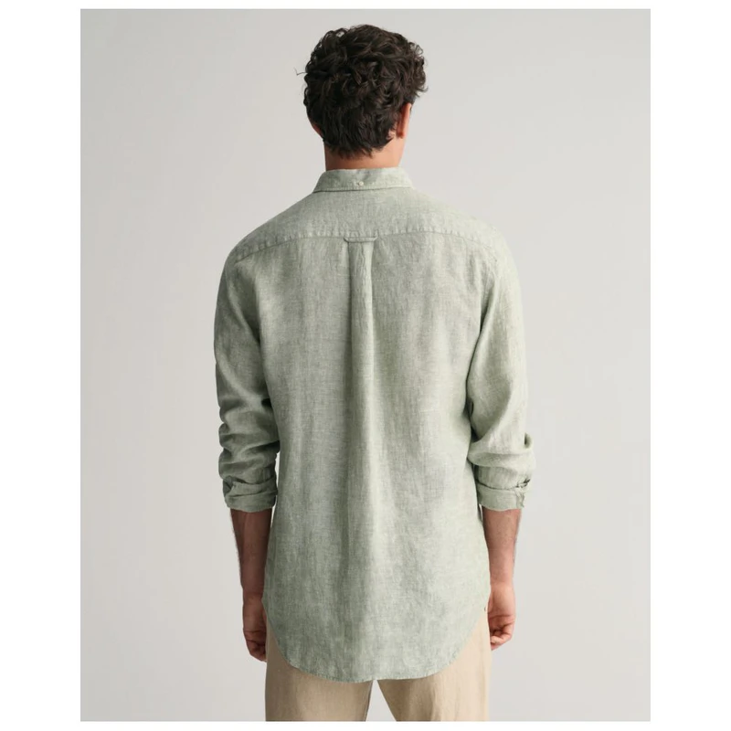 Gant Chemise Regular Linen Homme (Vert) | privatesportshop.fr