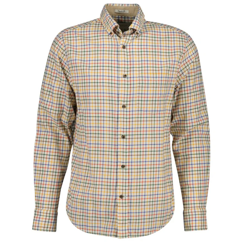 Gant Chemise Regular Twill Check Homme (Orange) | privatesportshop.fr