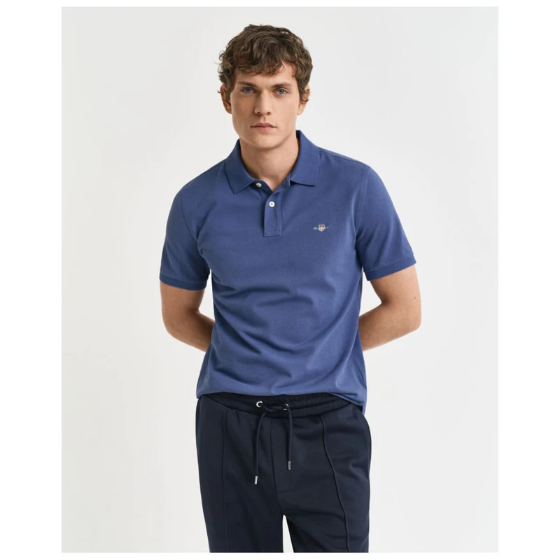 Gant Polo Regular Shield Pique Uomo (Blu) | privatesportshop.it