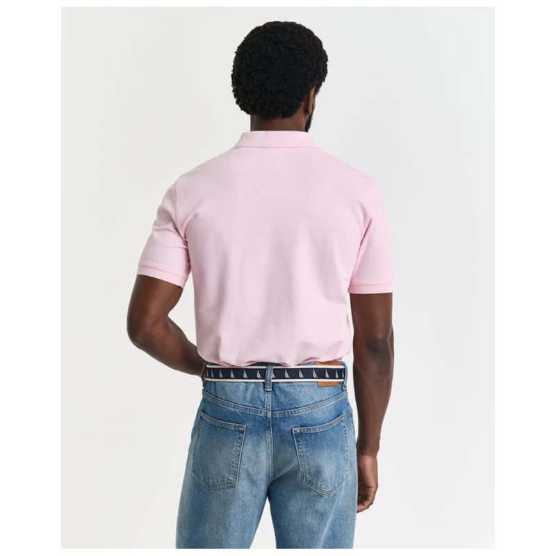 Gant Polo Regular Contrast Pique Homme (Rose) | privatesportshop.fr