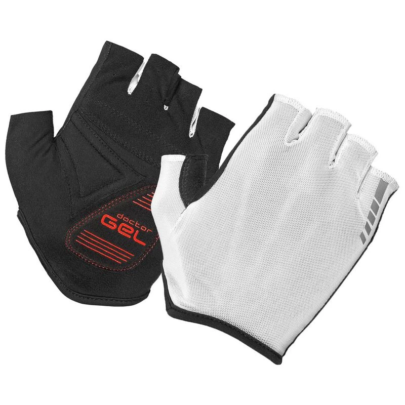 Gripgrab Solara Mesh Padded Summer Fingerless Gloves (White) | Sportpu