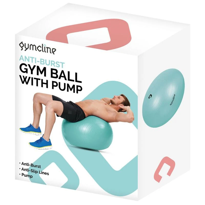 Gymcline Anti-Burst 65cm Gym Ball with Pump (Blue) | Sportpursuit.com