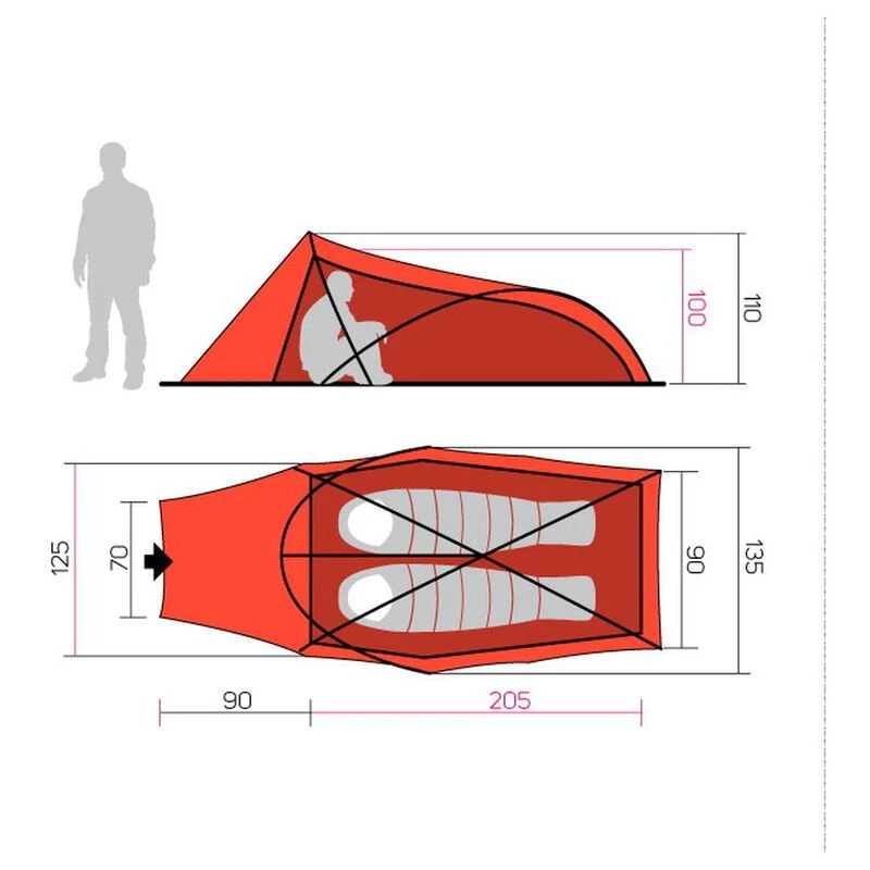 Hannah Hawk 2 Snow Tent (Mandarin Red) | Sportpursuit.com