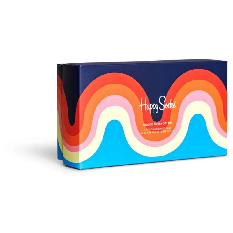 Happy Socks Adults 3-Pack Graphic Socks Gift Box (Multi) | Sportpursui