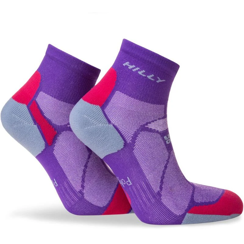 Hilly Marathon Fresh Anklet Min Socks (Purple/Pink/Grey) | Sportpursui