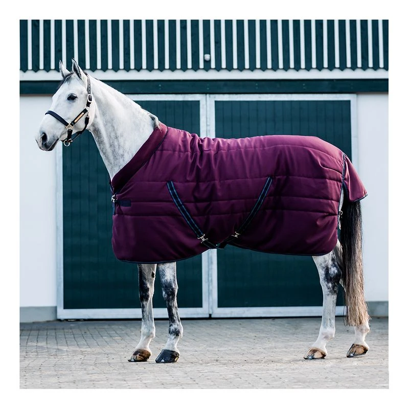 Horseware Rambo Embossed Lining 1000D 100G Stable Rug (Burgundy/Teal/N