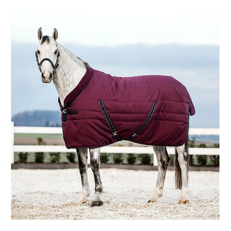 Horseware Rambo Embossed Lining 1000D 100G Stable Rug (Burgundy/Teal/N
