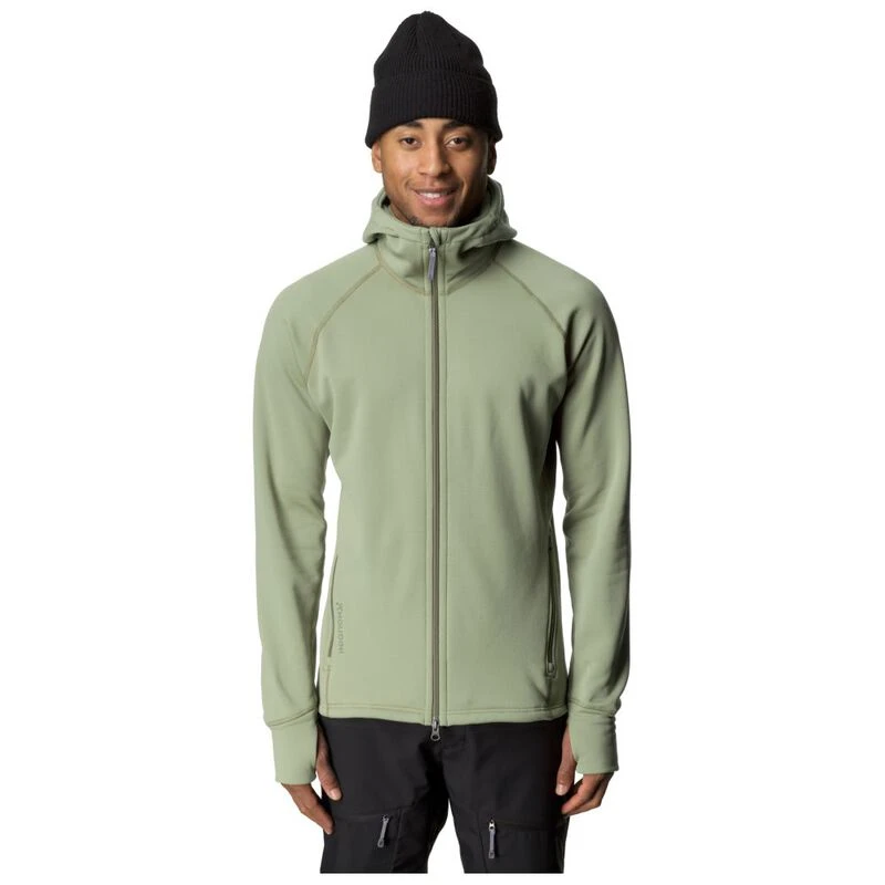 Houdini Mens Power Houdi Fleece Jacket (Green Horizon) | Sportpursuit.