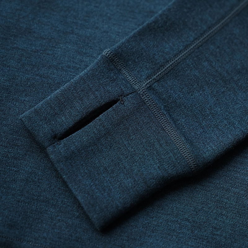 Isobaa Mens Merino 320 Long Sleeve Half Zip (Petrol/Orange) | Sportpur