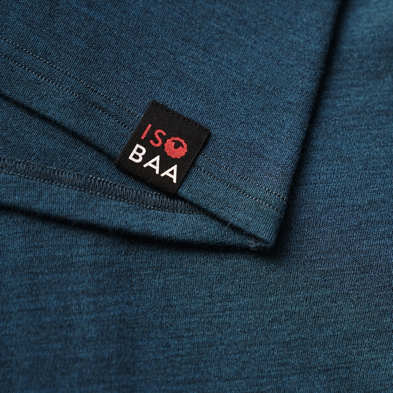 Isobaa Mens Merino 320 Long Sleeve Half Zip (Petrol/Orange) | Sportpur