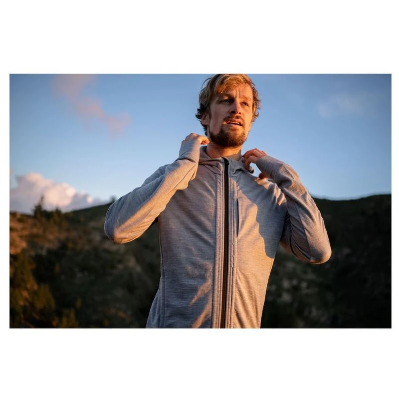 Icebreaker Mens Quantum III Merino Jacket (Metro Heather/Black) | Spor