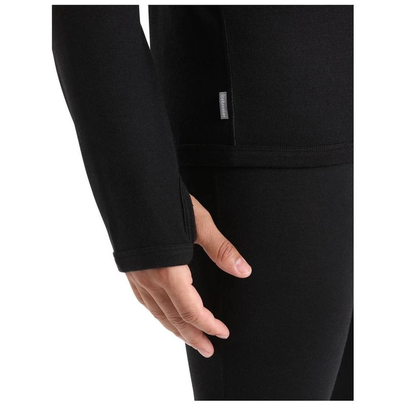 Icebreaker Mens Original LS HZ Pullover (Black) | Sportpursuit.com