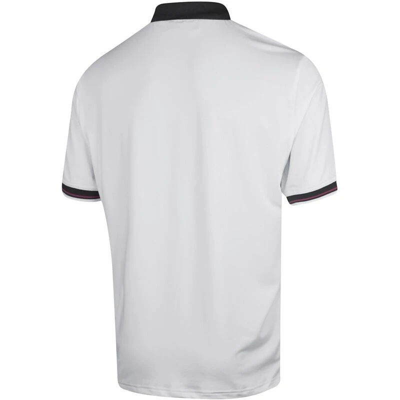 Island Green Golf Mens Diamond Print Polo (White) | Sportpursuit.com