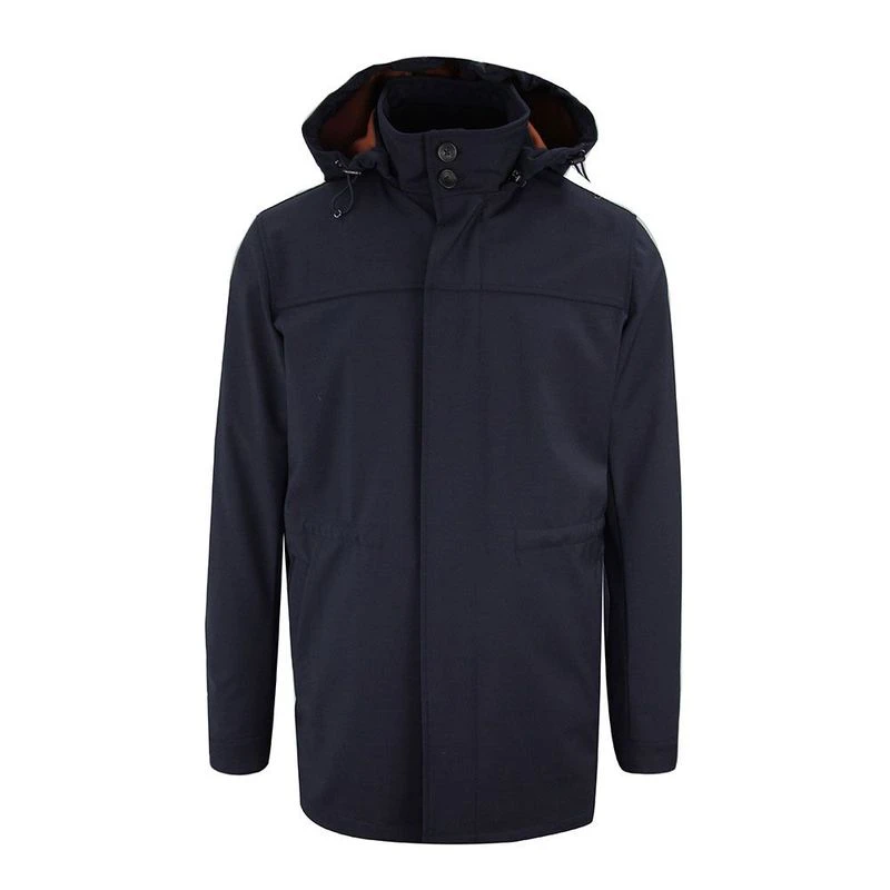 Hackett Mens Myf Hooded Mac Jacket (Navy) | Sportpursuit.com