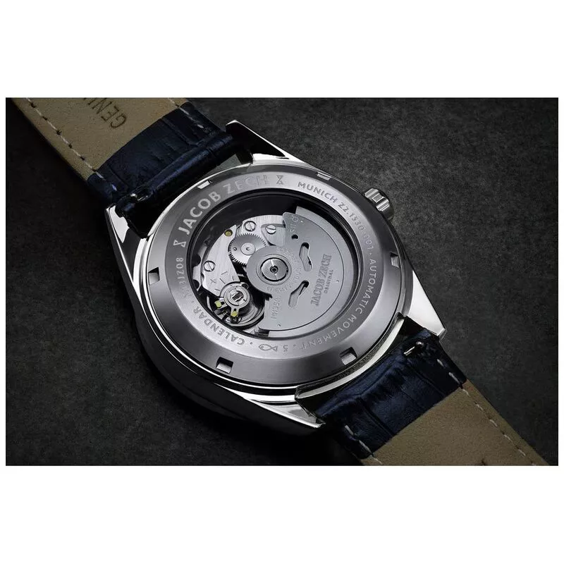 Jacob Zech Munich Automatic Watch (Silver/Dark Blue) | Sportpursuit.co