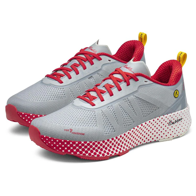 Joe Nimble Womens Addict Pro-R Running Shoes (Grey/Red) | Sportpursuit