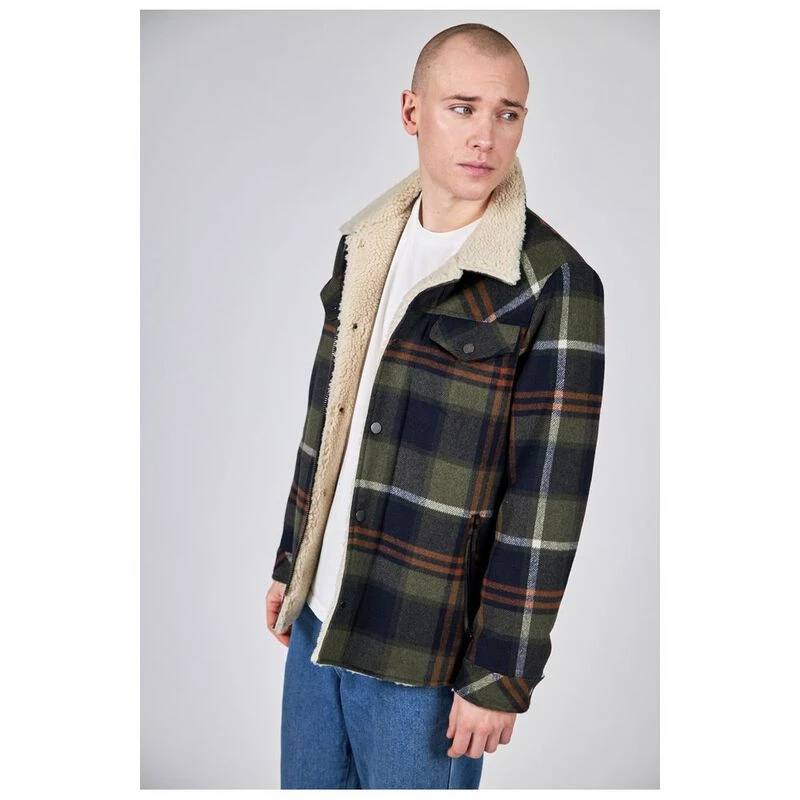 Jofama Mens Harvey Wool Trucker Jacket (Black/Green) | Sportpursuit.co