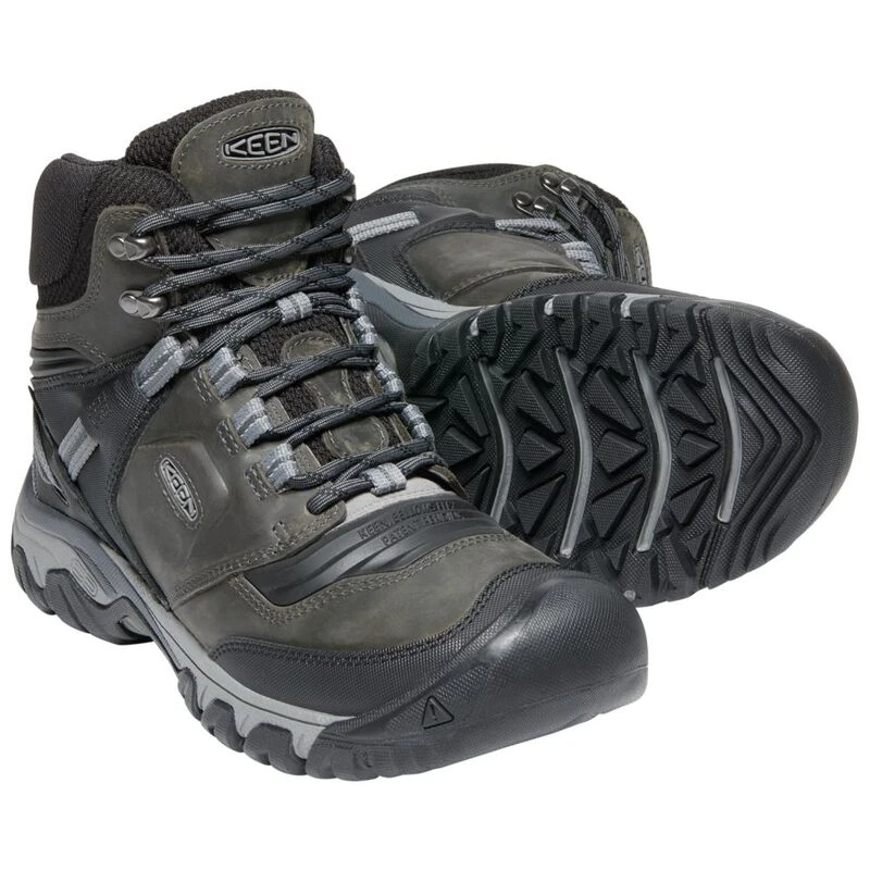 Keen Mens Ridge Flex Mid WP Waterproof Hiking Boots (Magnet/Black) | S