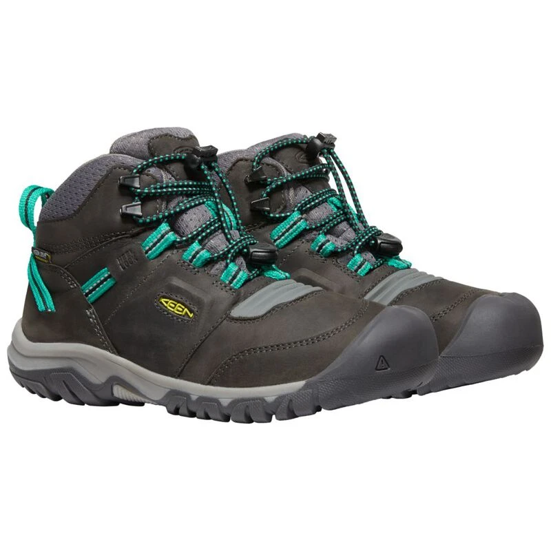 Keen Older Kids Ridge Flex Mid WP Waterproof Hiking Boots (Magnet/Gree