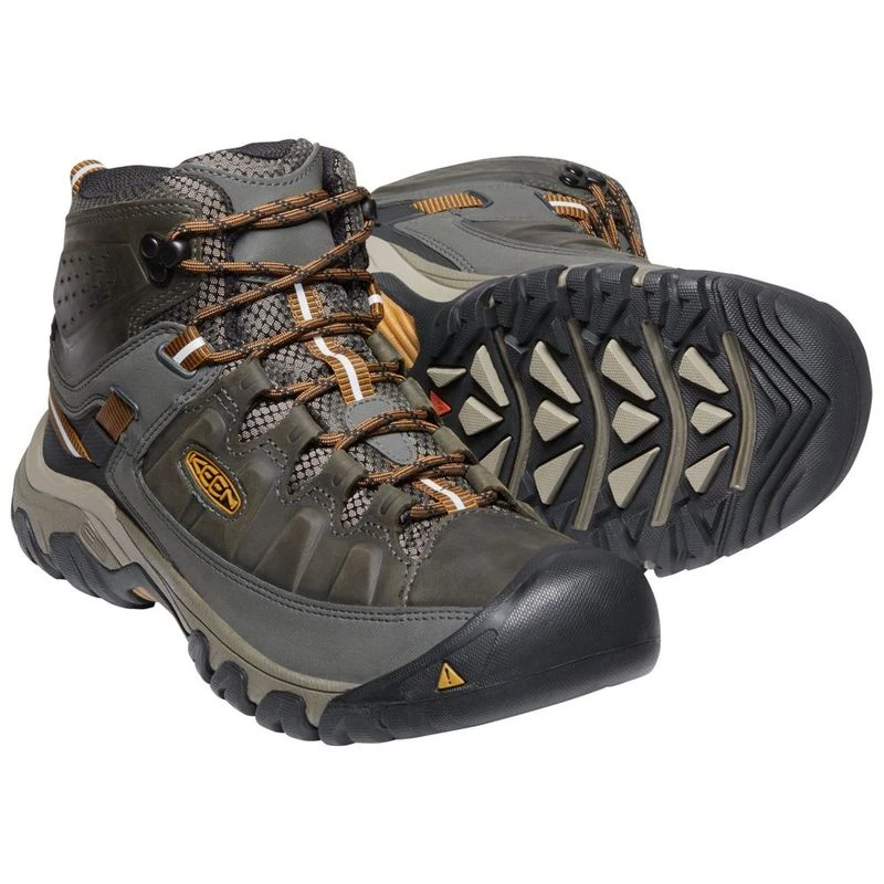 Keen Mens Targhee III Mid WP Hiking Boots (Black Olive/Golden Brown)