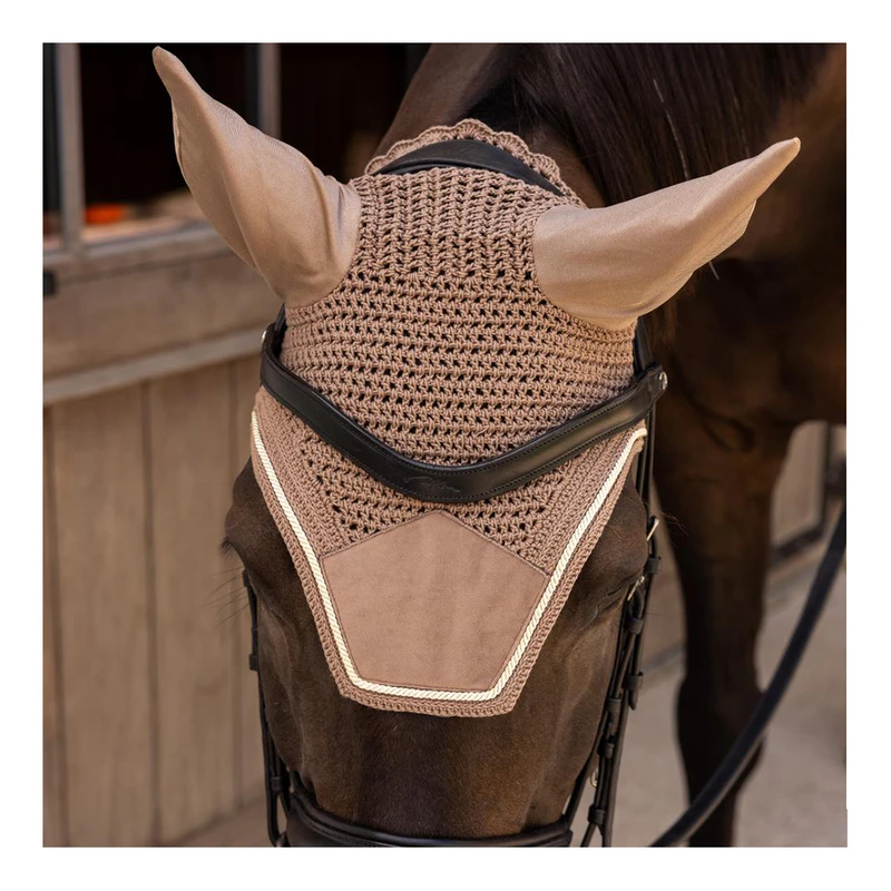 Kentucky Bonnet anti-mouches Wellington Velvet (Beige) | privatesports