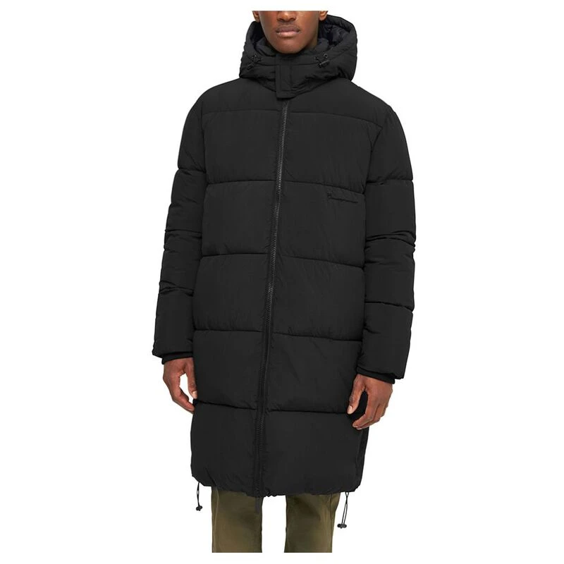 KnowledgeCotton Apparel Mens Long Puffer Jacket (Black Jet) | Sportpur