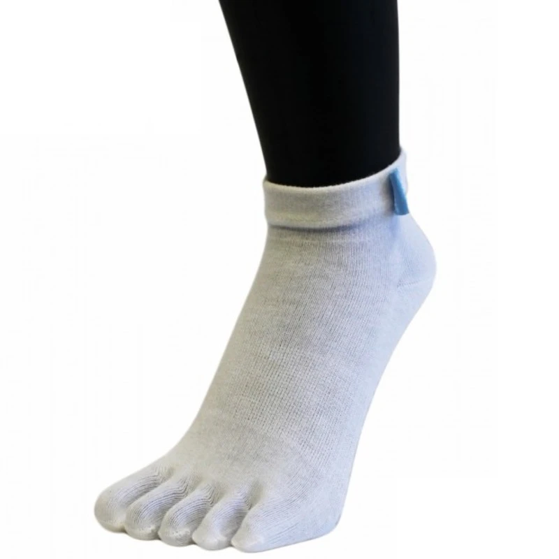 Coolmax Liner Trainer Toe Socks (2 Pack - White)