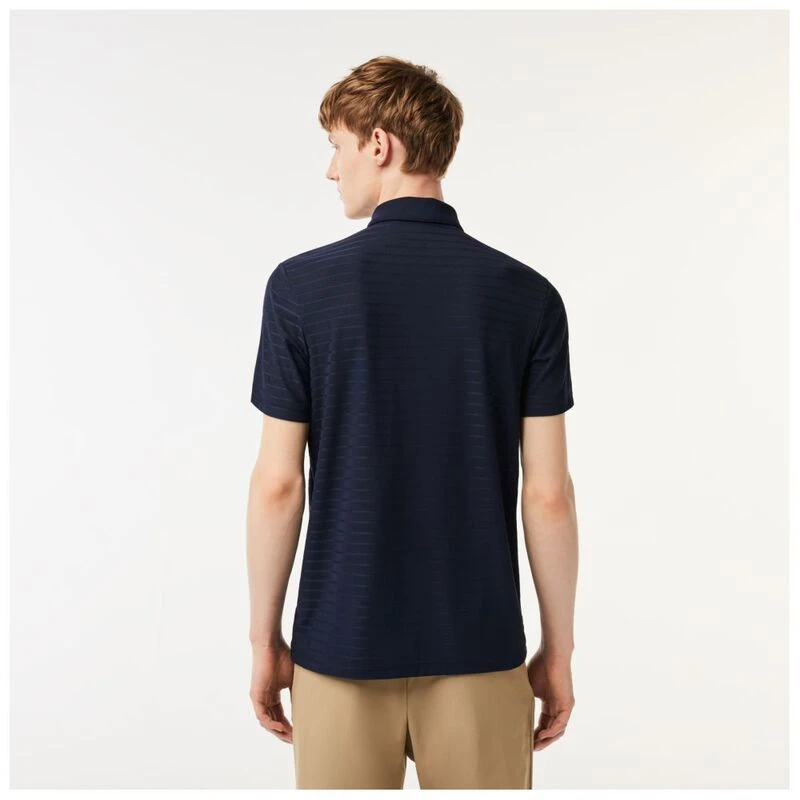 Lacoste Mens Ribbed Collar Polo (Navy Blue) | Sportpursuit.com