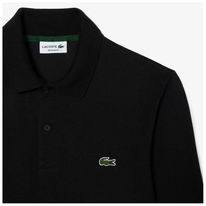 Lacoste Mens Ribbed Collar Polo T-Shirt (Black) | Sportpursuit.com