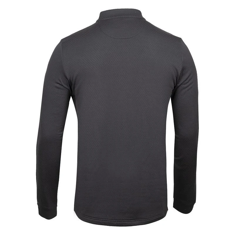 Lochie Mens Grid Fleece Quarter Zip Pullover (Black Onyx) | Sportpursu