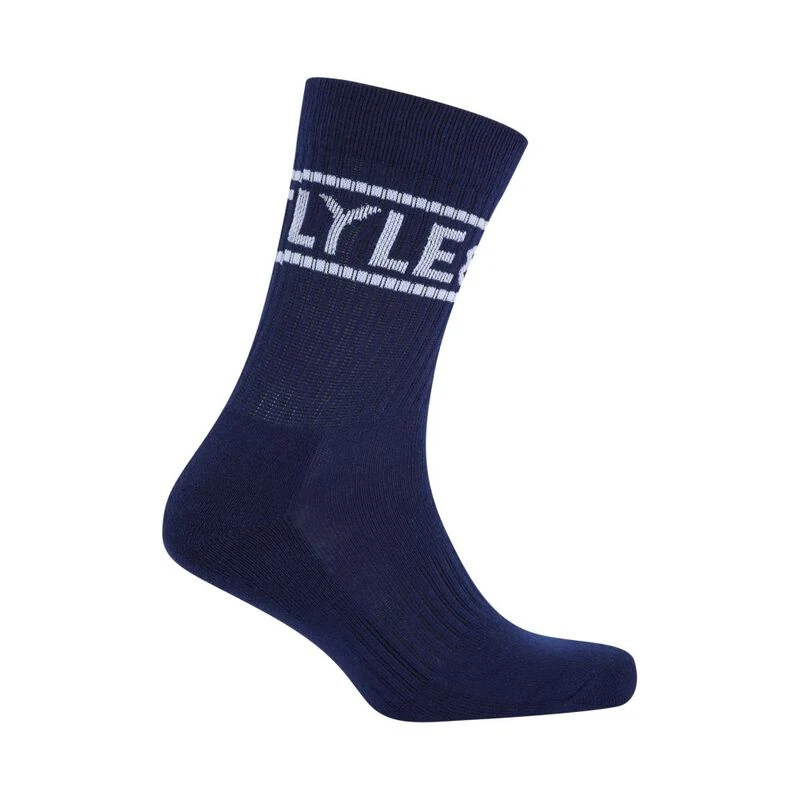 Lyle&Scott Mens Jock Socks - Pack of 3 (Peacoat/Grey Marl/Rio Red) | S
