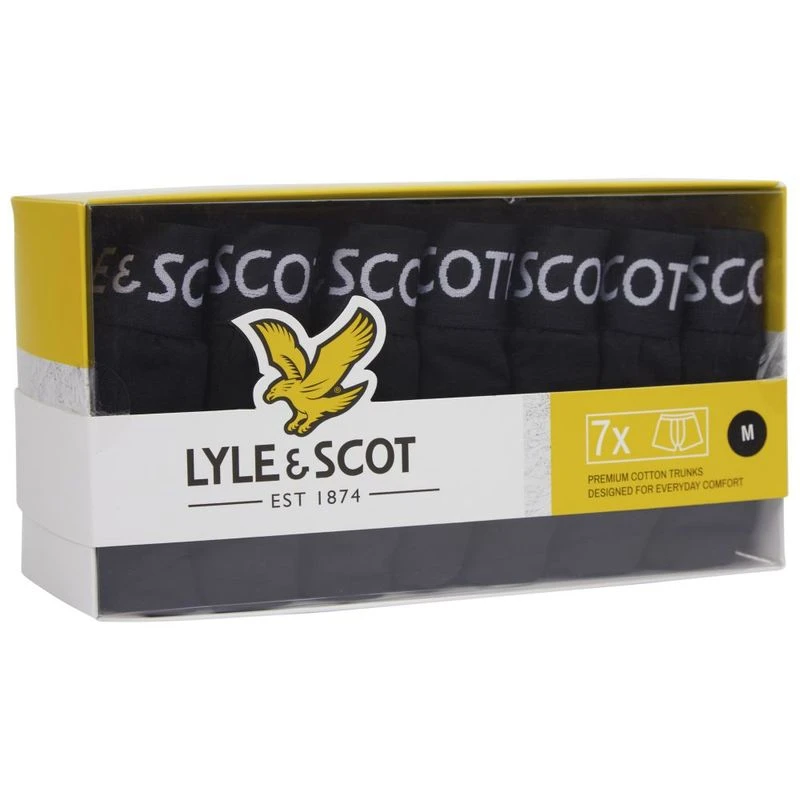 Lyle Scott Mens Cody 7-Pack Trunk Underwear (Black) | Sportpursuit.com
