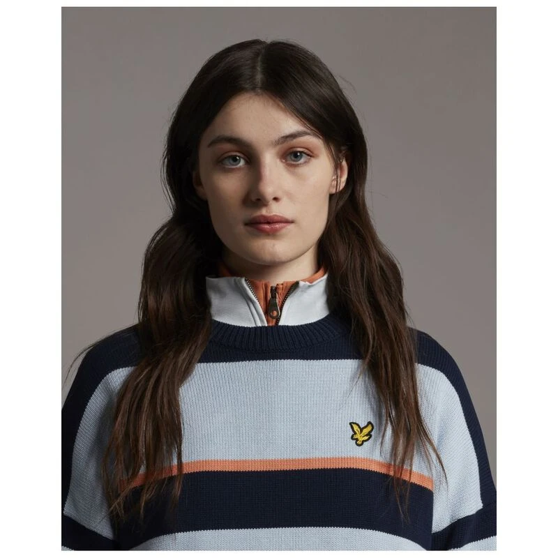 Lyle & Scott Womens Stripe Pullover (Ink Blue) | Sportpursuit.com