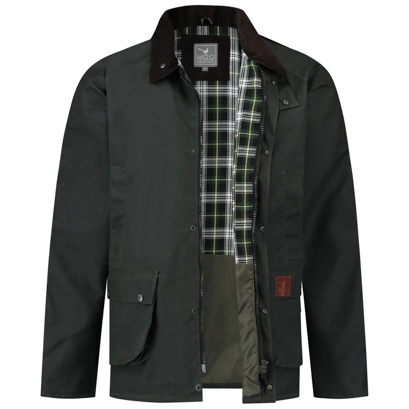 MGO Mens Boris Wax Jacket (Olive) | Sportpursuit.com