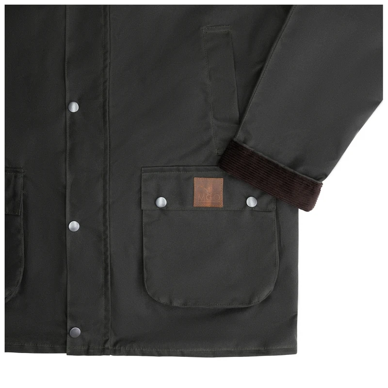 MGO Mens Boris Wax Jacket (Olive) | Sportpursuit.com