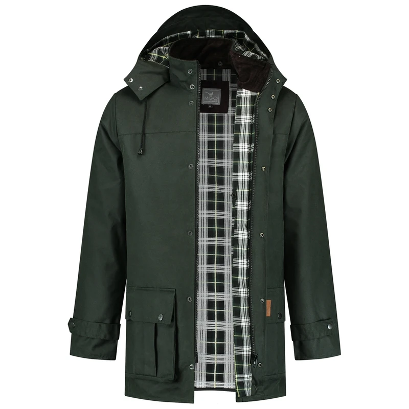 MGO Mens William Wax Parka (Olive) | Sportpursuit.com