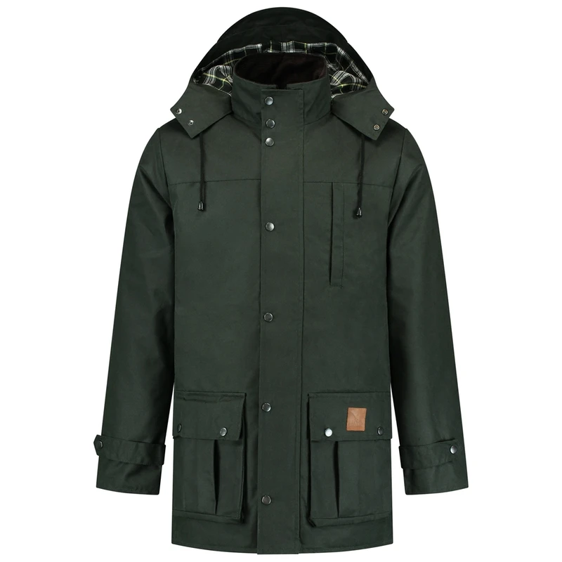 MGO Mens William Wax Parka (Olive) | Sportpursuit.com
