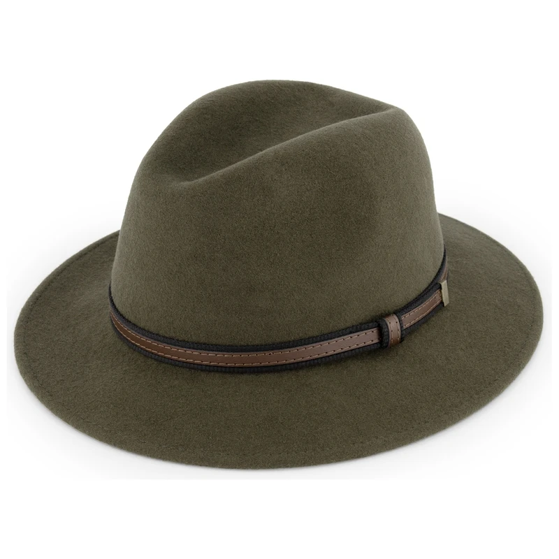 MGO Wood Fedora Hat (Olive) | Sportpursuit.com