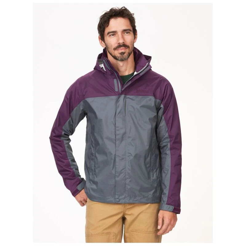 Marmot Mens PreCip Eco Jacket (Steel Onyx/Purple Fig) | Sportpursuit.c