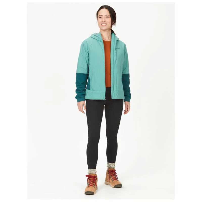 Marmot Womens Novus LT Hybrid Hooded Jacket (Blue Agave/Dark Jungle)